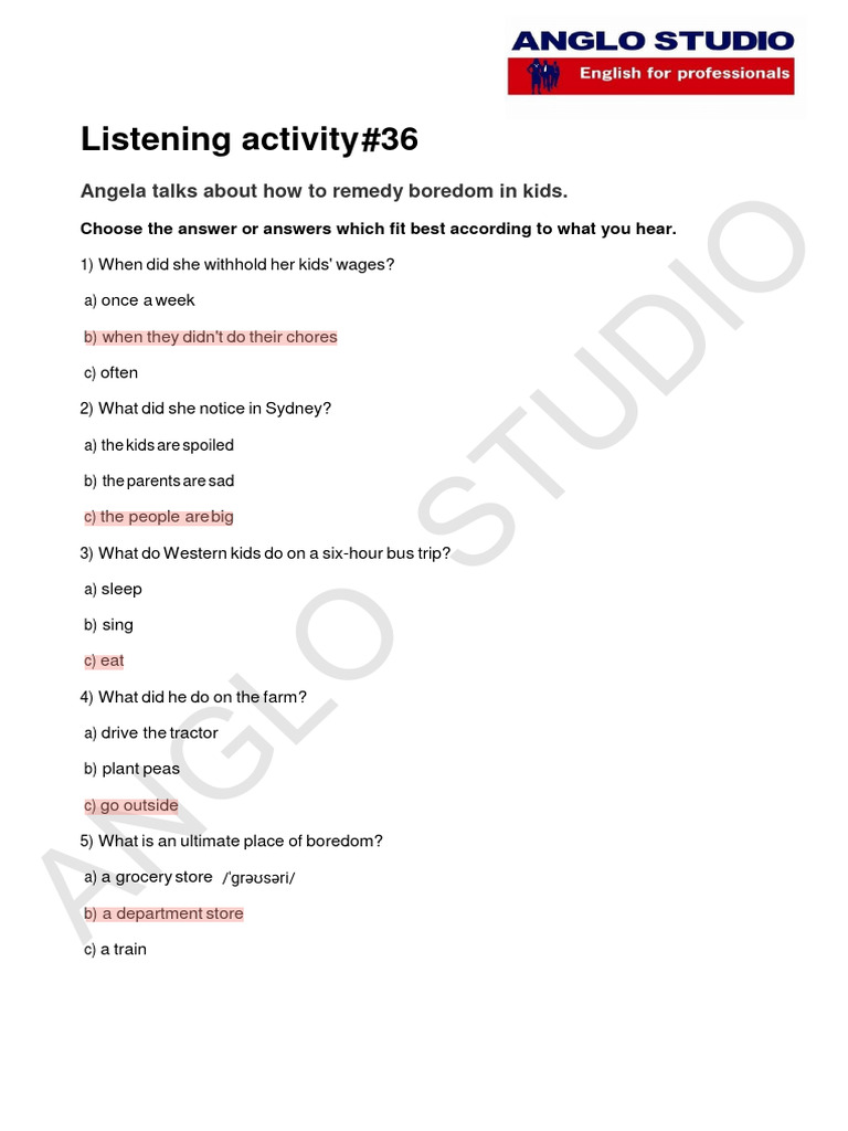 Listening Activity 36 Pdf Home Garden Self Improvement