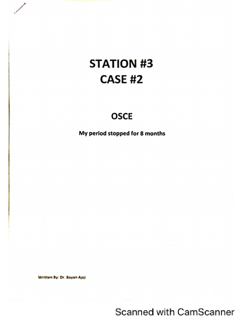 Amenorrhea - OSCE | PDF