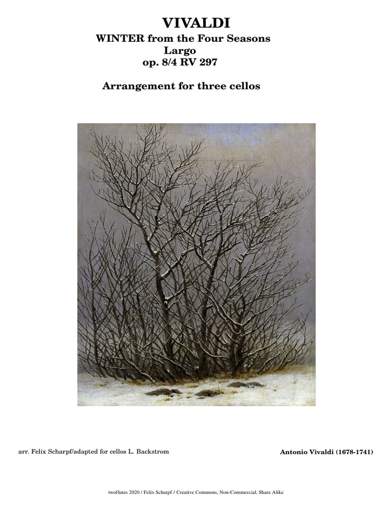 Vivaldi WINTER Cello Trio | PDF | Compositions For Symphony Orchestra ...