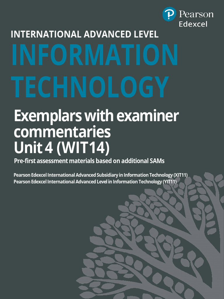 IAL IT Unit 4 Exemplar Responses adSAM | PDF | Gce Advanced Level (United Kingdom) | Databases