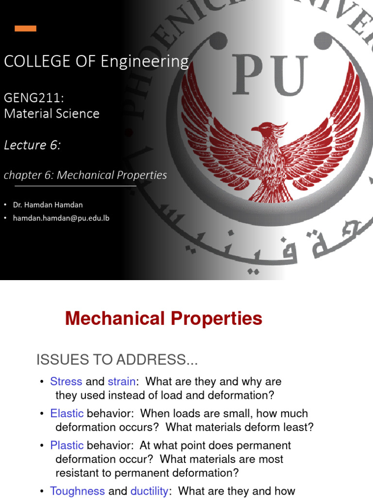 Mechanical Properties of Materials Explained | PDF | Deformation (Engineering) | Hardness