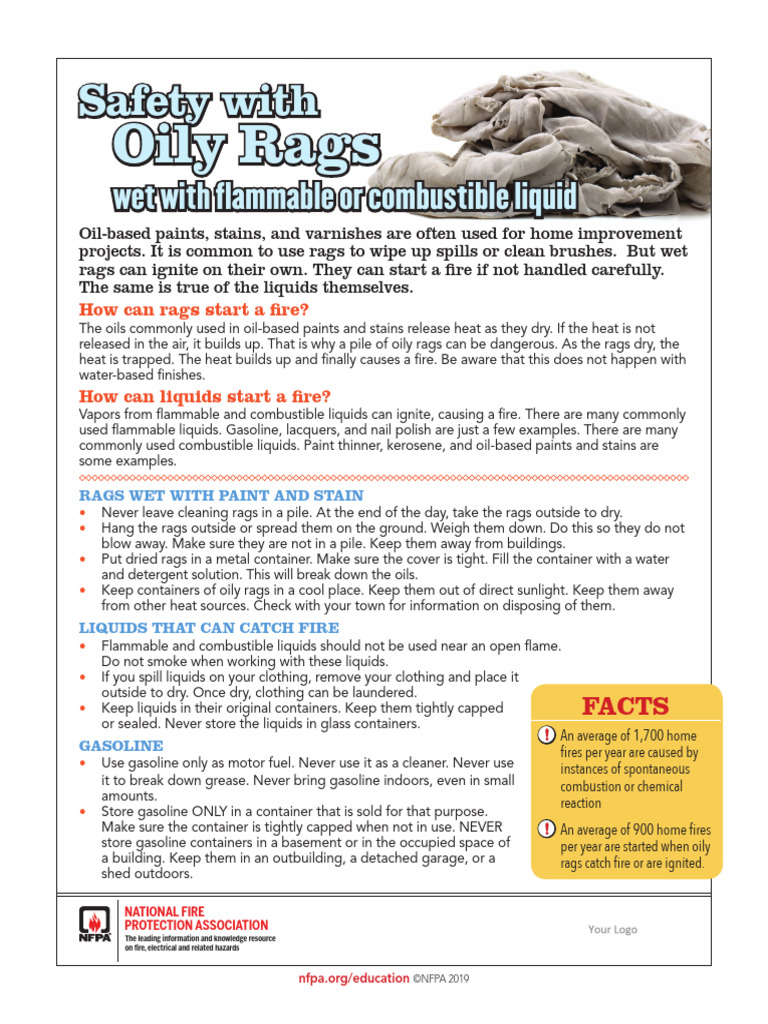 Oily Rags Safety Tips | Download Free PDF | Paint | Fires