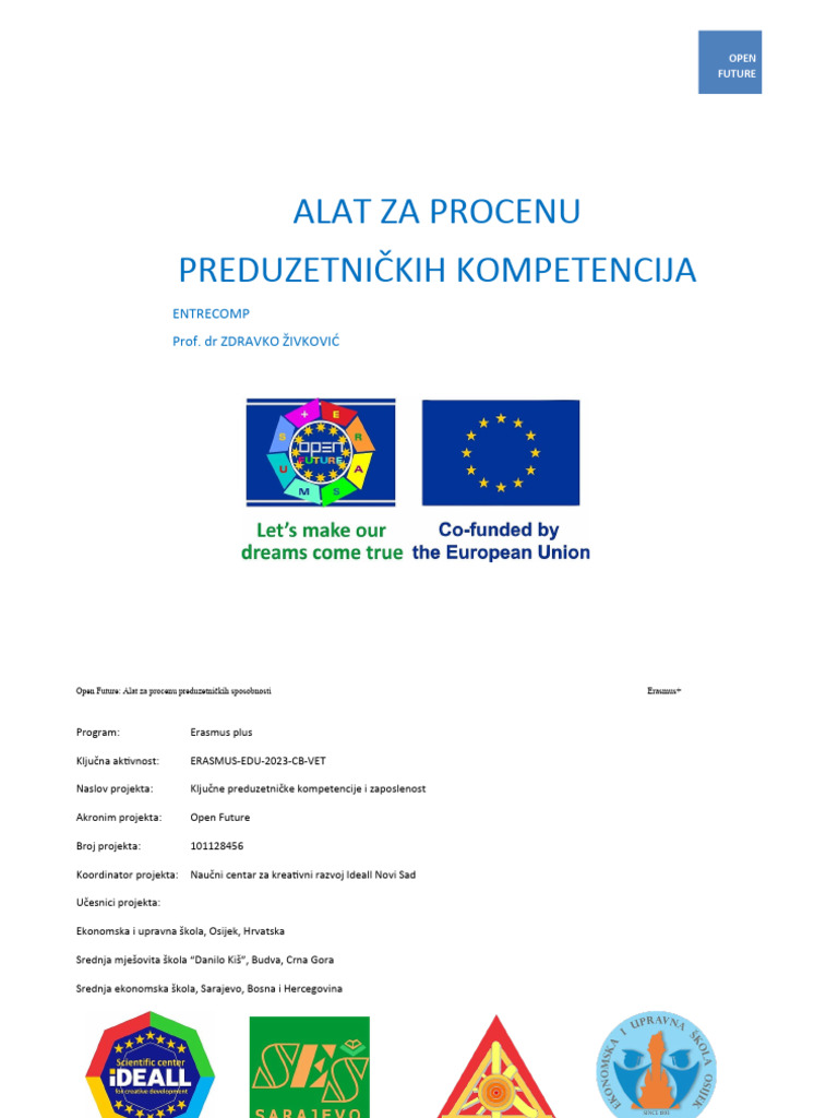 Alat Za Procenu Preduzetničkih Kompetencija - UPITNIK | PDF
