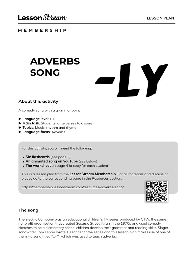 Adverbs Song | PDF | Linguistics