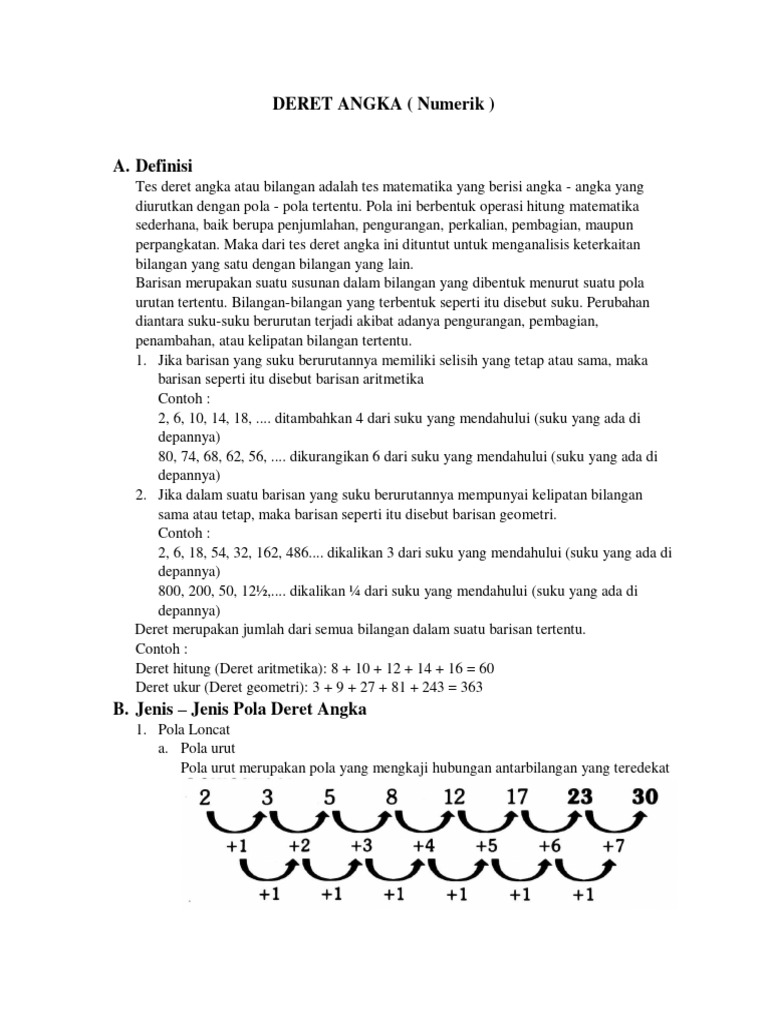 Memahami Deret Angka dan Polanya | PDF