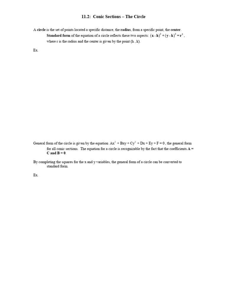 Circle Equations and Properties Guide | PDF | Circle | Equations