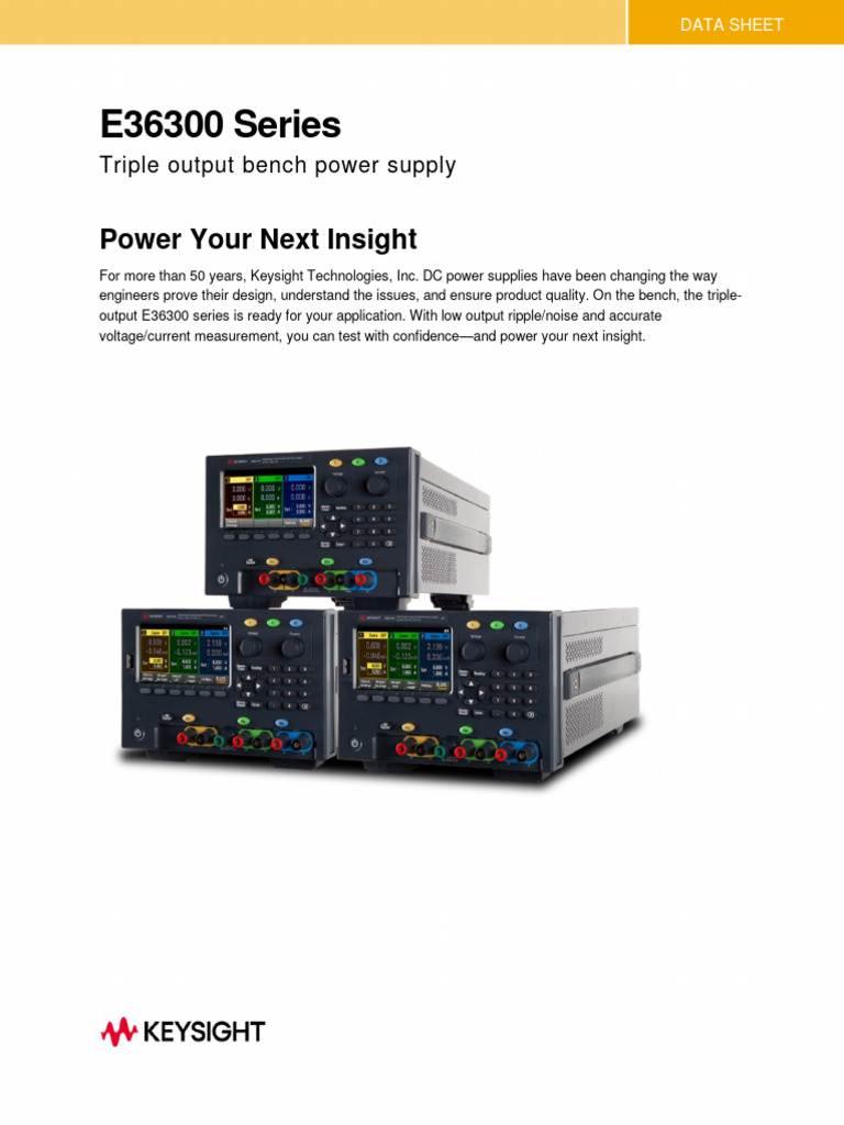E36300 Series Triple Output Power Supply | PDF | Power Supply ...