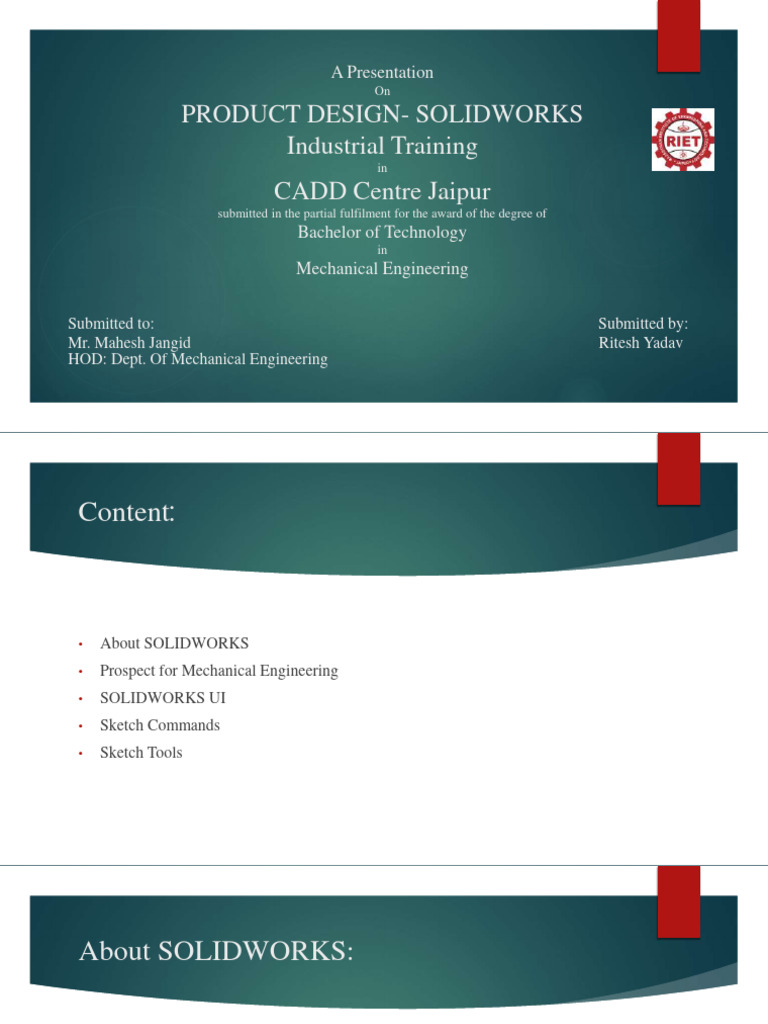 SOLIDWORKS Product Design Training | PDF | Computer Aided Design ...