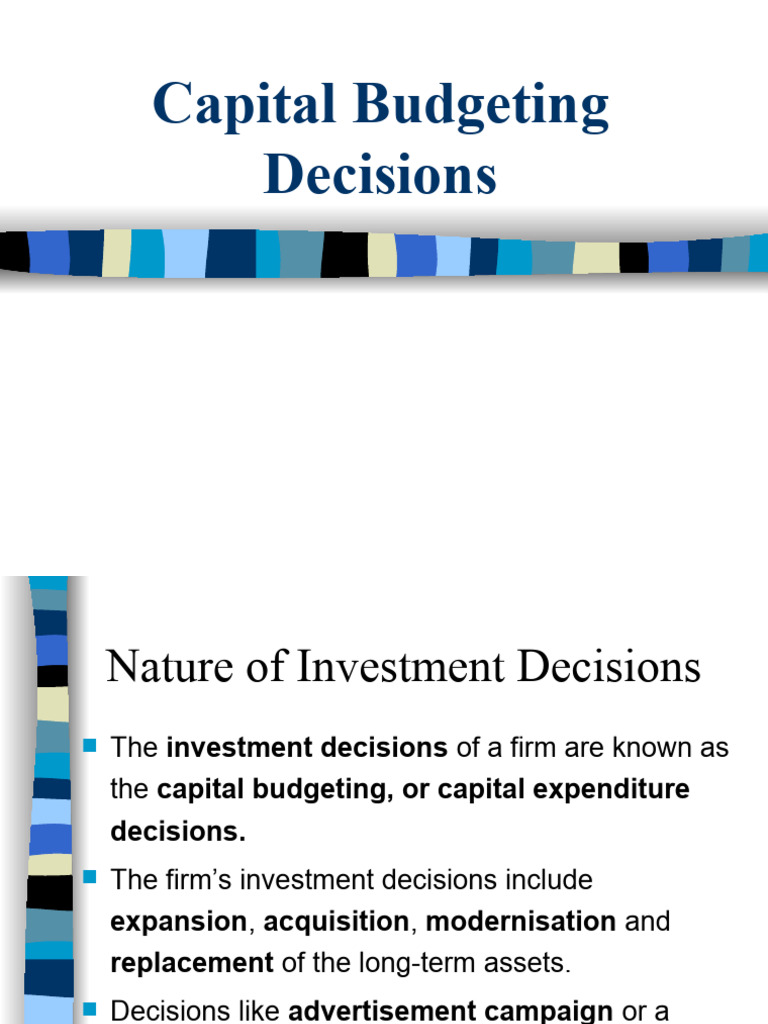 Capital Budgeting: Investment Decisions | PDF | Net Present Value ...