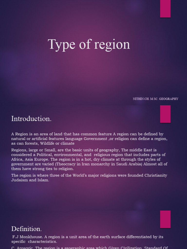 Type of Region | PDF | Geography | Earth Sciences
