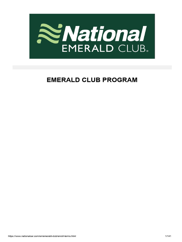 Emerald Club Terms and Conditions 2023 English (USCA) | PDF ...