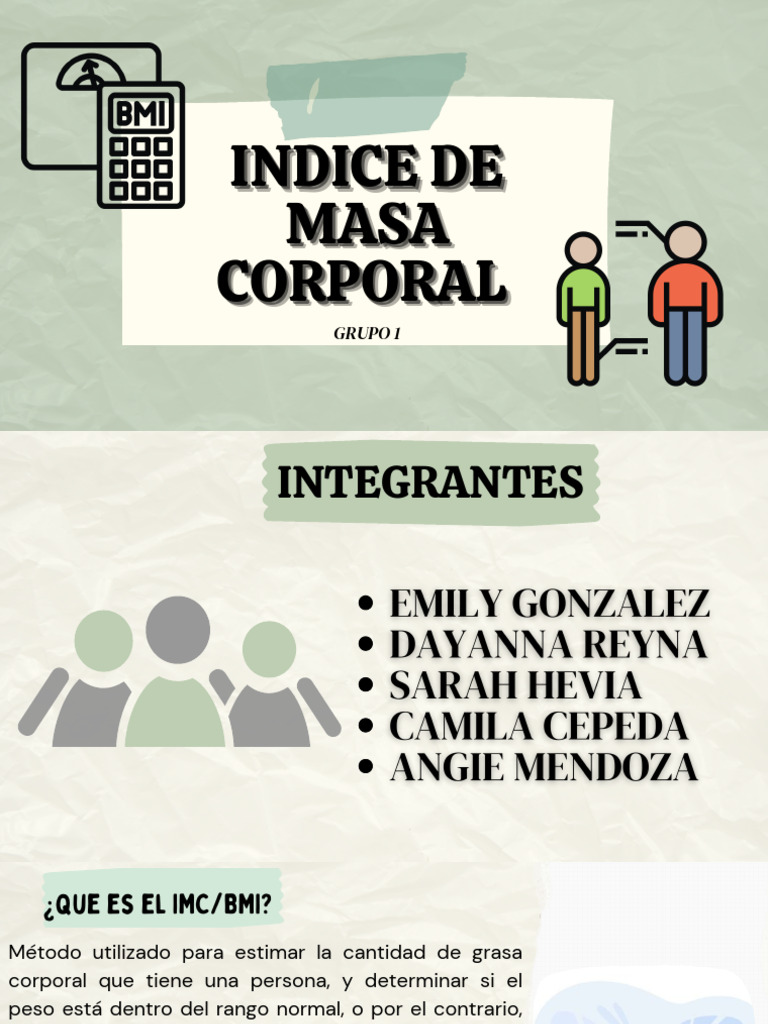 Indice de Masa Corporal, Grupo 1 | PDF | Índice de masa corporal | Antropometría