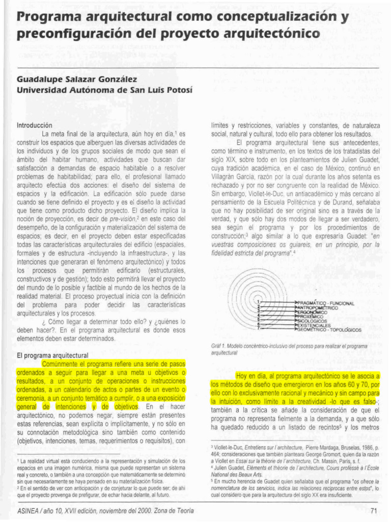 Programa Arquitectural Como Conceptualiz | PDF | Diseño | Arquitecto