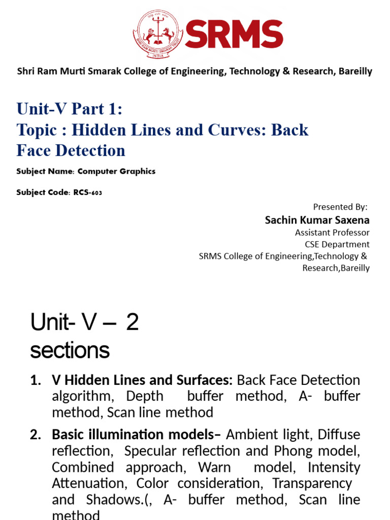 Unit-5 Computer Graphics Part-1 | PDF | Graphics | Computer Vision