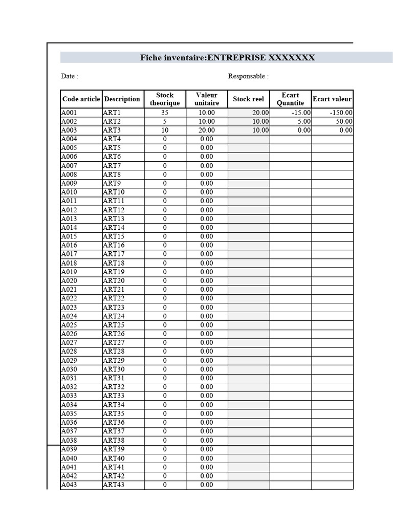 Fiche Inventaire | PDF
