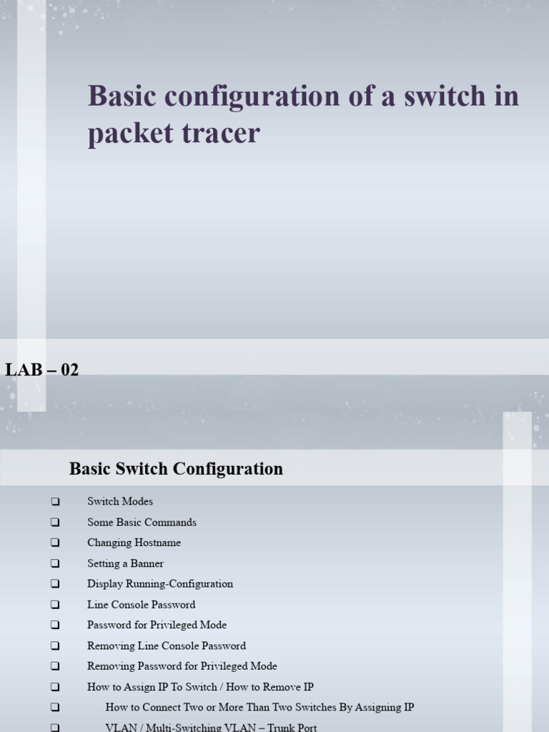Switch Configuration Pdf Ip Address Network Switch