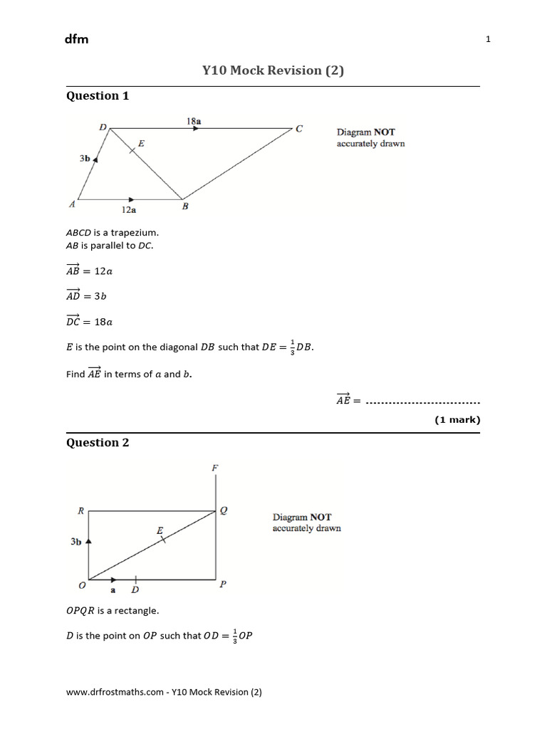 Y10 Mock Revision | PDF | Circle | Rectangle