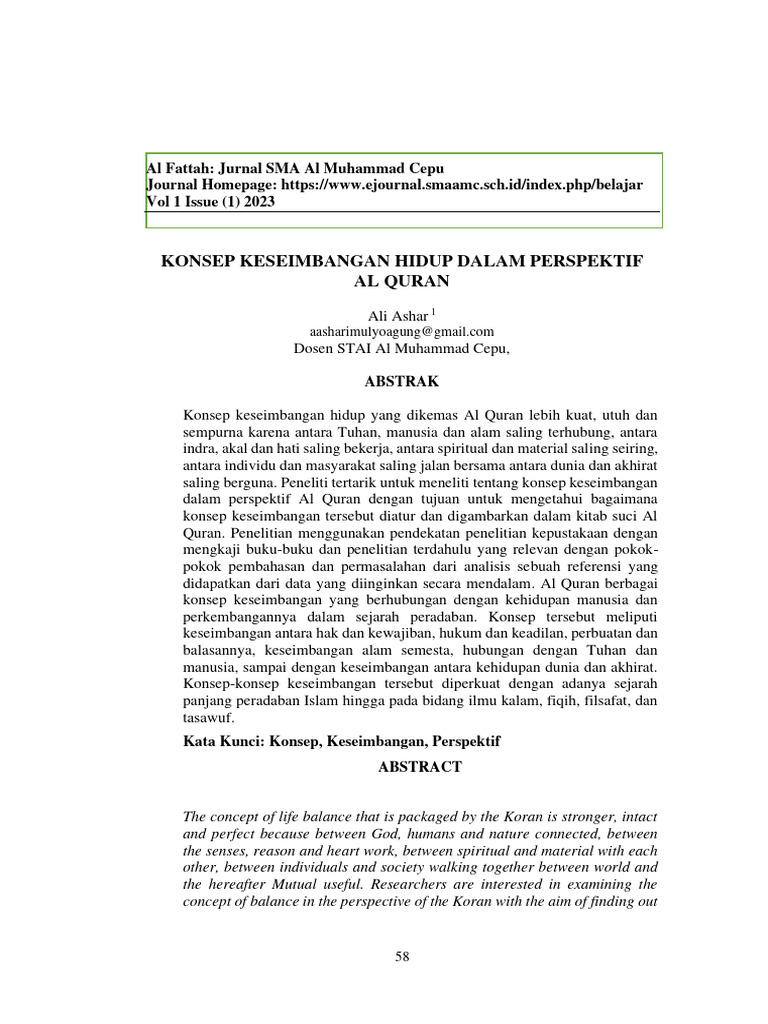 Konsep Keseimbangan Hidup Dalam Perspektif | PDF | Agama & Spiritualitas