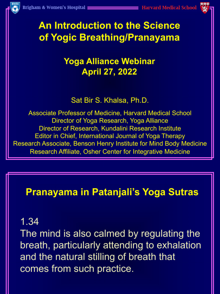An Introduction to the Science of Yogic Breathing Pranayama | PDF ...