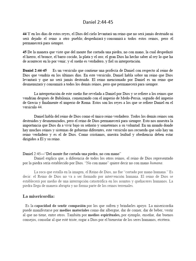 Daniel 2 | PDF | Teología | Creencia religiosa y doctrina