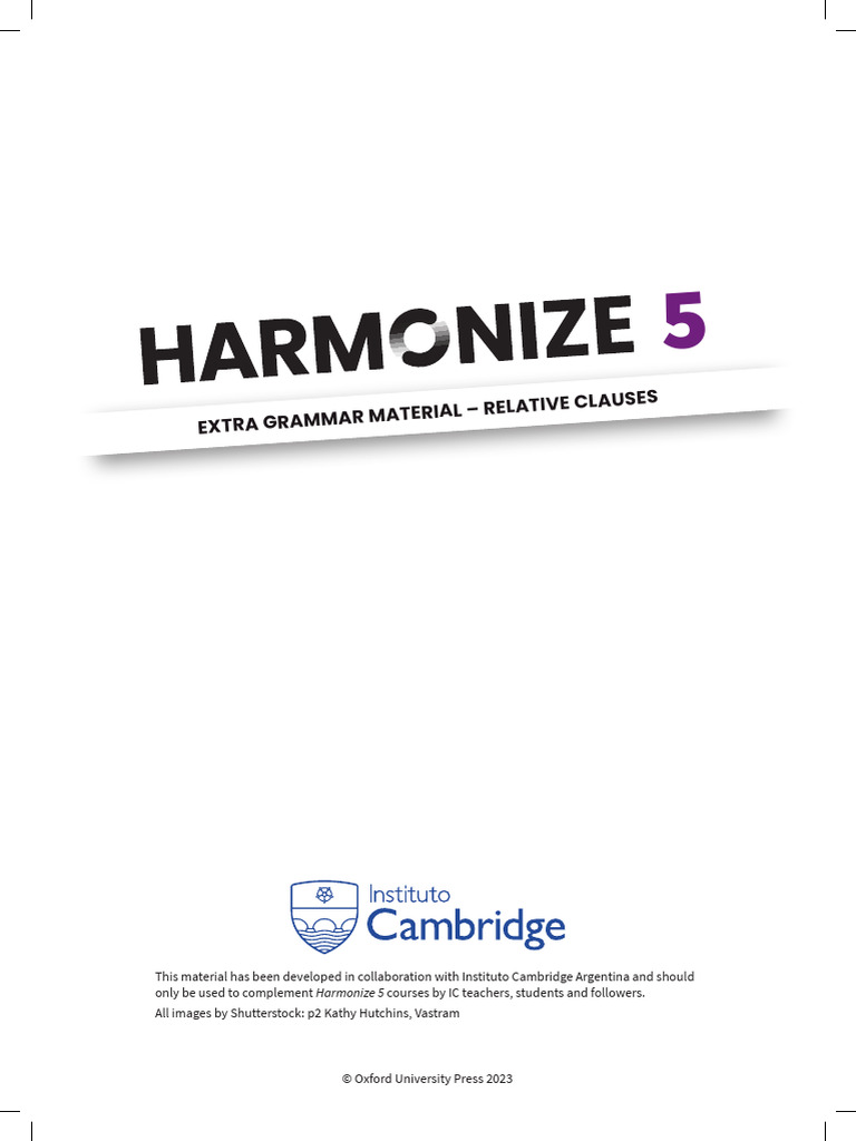 Harmonize 5 Instituto-Booklets Relative-Clauses | PDF | Syntax | Linguistics