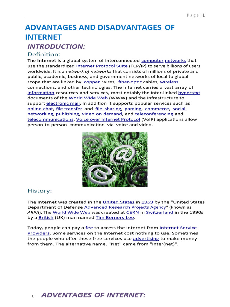 Internet: Pros and Cons Explained | PDF | Internet | Computer Network