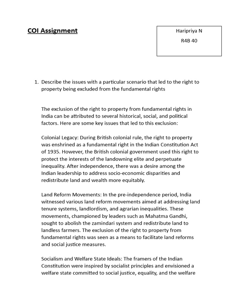 COI Assignment | PDF | Habeas Corpus | Political Law