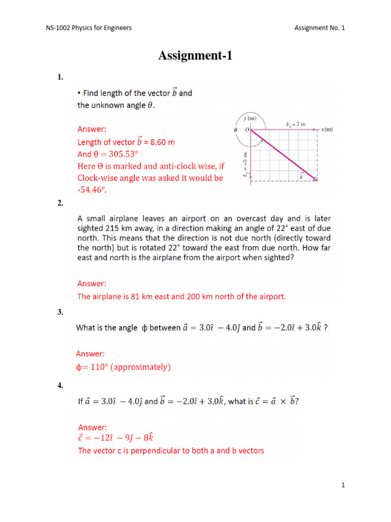 Phy Assignment 1 Fall 2023 | PDF