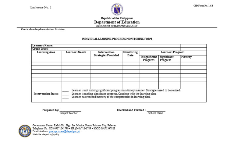 CID Form 14 B Individual Learning | PDF