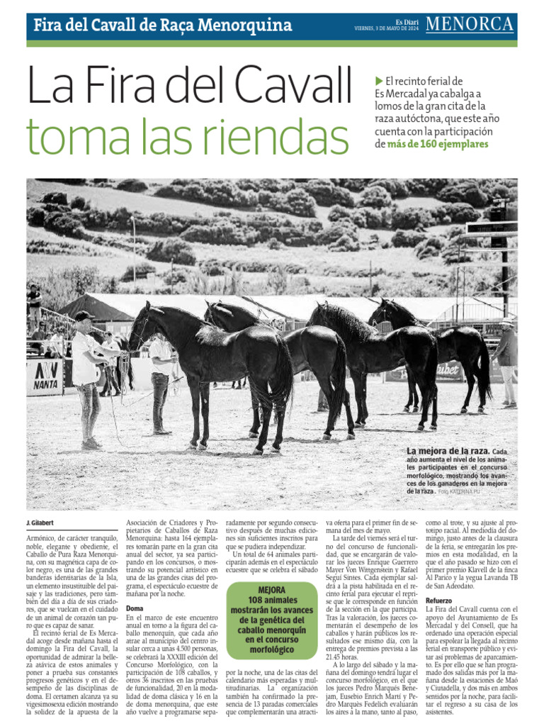 Fira del Cavall: Celebración Menorquina | PDF | Ecuestre | Equus (Género)