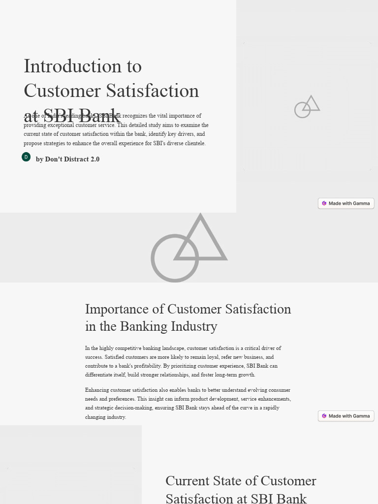 Introduction To Customer Satisfaction at SBI Bank | PDF | Customer Satisfaction | Customer ...