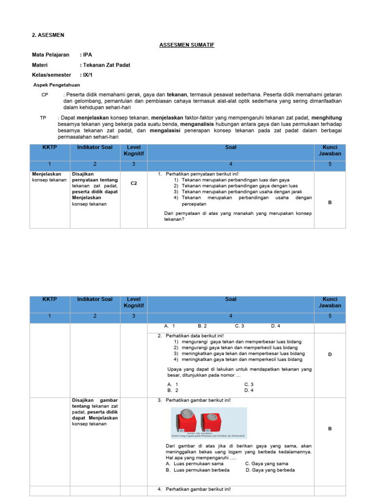Asesmen - Tekanan Zat Padat - Ratih Rahayu Utami | PDF