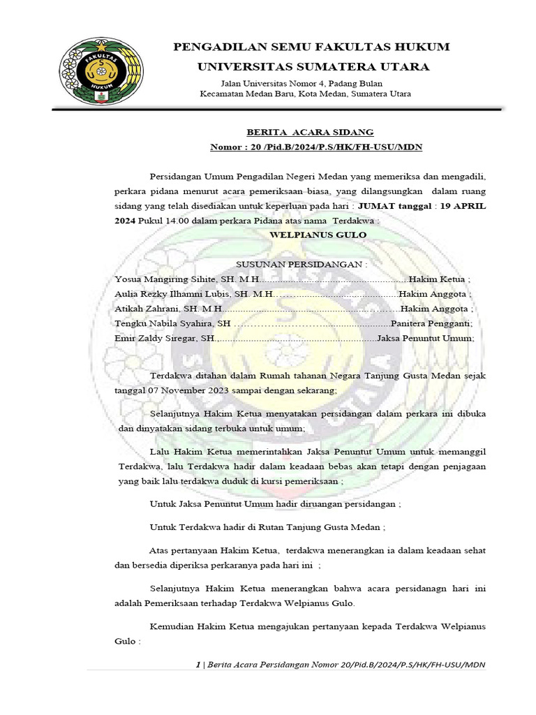 Bap Agenda Ke 6 Keterangan Terdakwa | PDF | Hukum