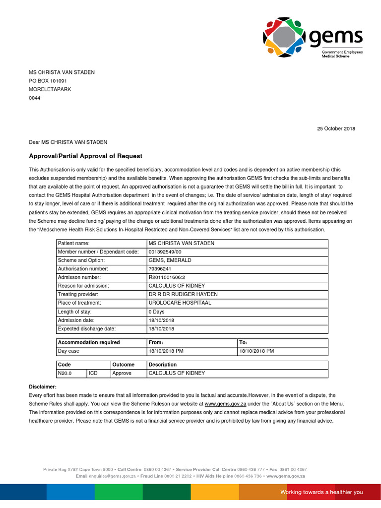 Approval/Partial Approval of Request: Accommodation Required From: To ...