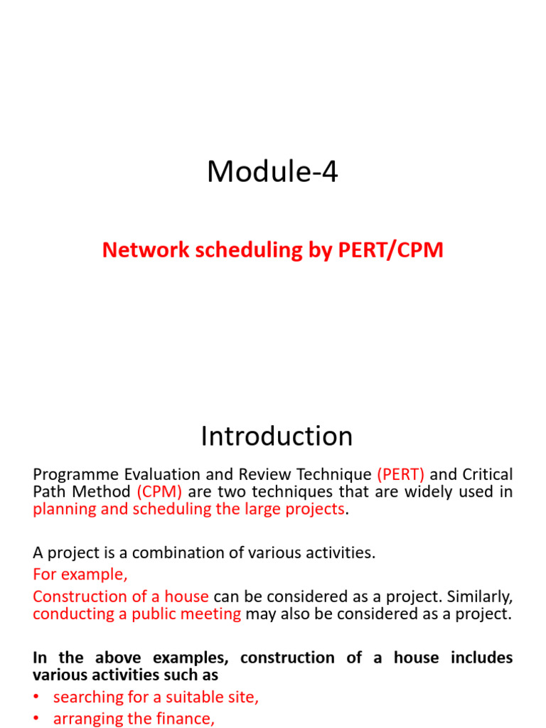 Module 4 Cpm And Pert Pdf Applied Mathematics