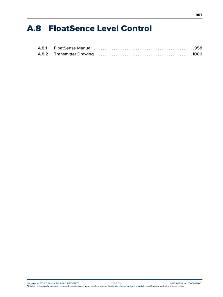 Flotation Cell OEM - Float Sense Level Sensor Extract | PDF