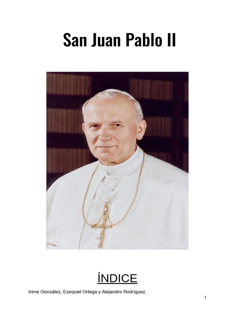 San Juan Pablo II | PDF | Papa juan pablo ii | Iglesia Católica