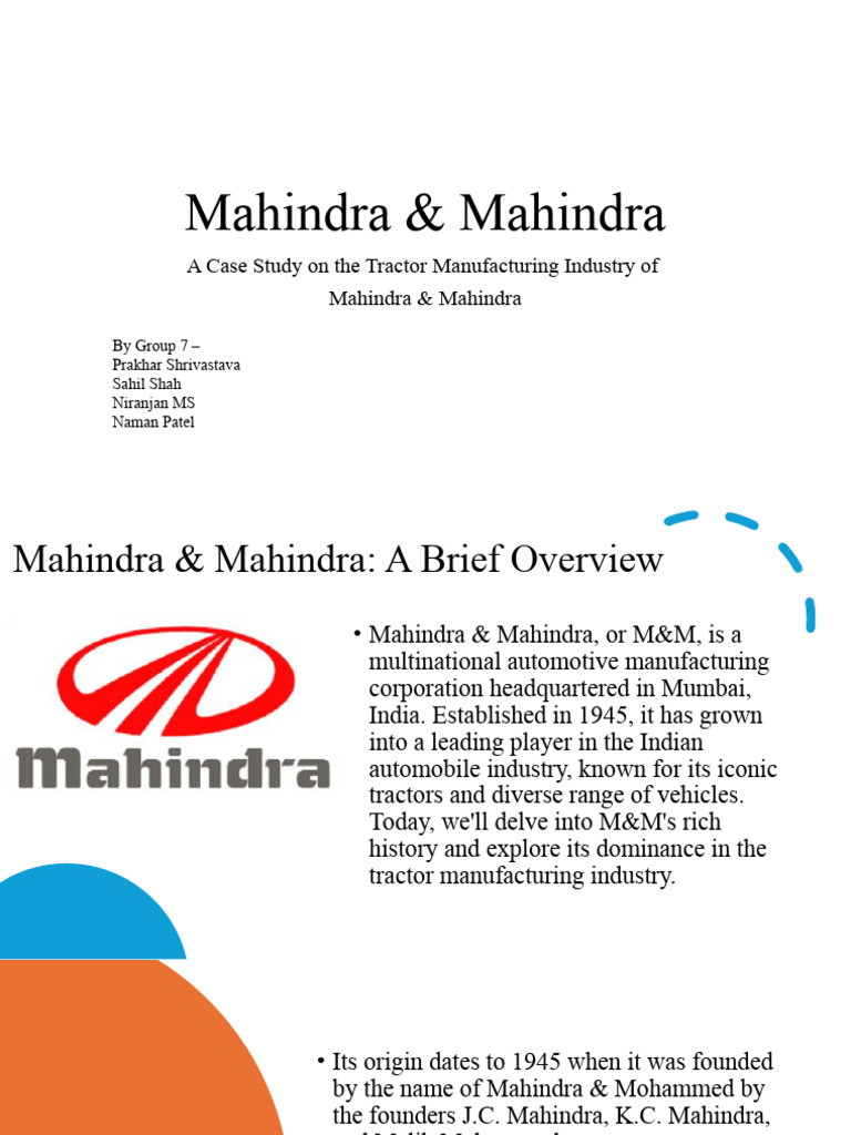 Mahindra Tractors Industry Case Study Pdf Agriculture Tractor