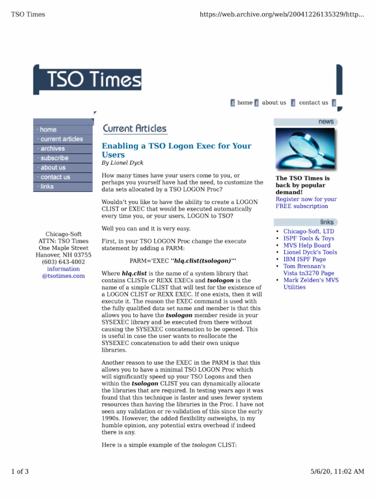 TSO Times Enablingtsologon | PDF