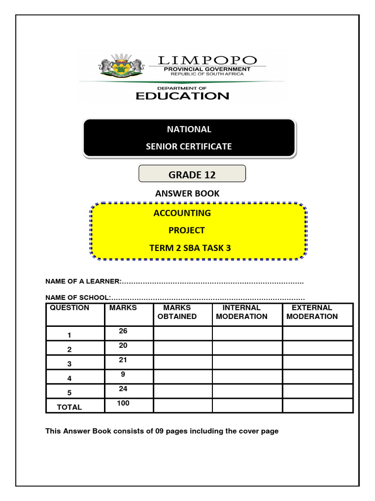 2023 Accn GR 12 Sba Task 3 Ab | PDF | Income Statement | Audit