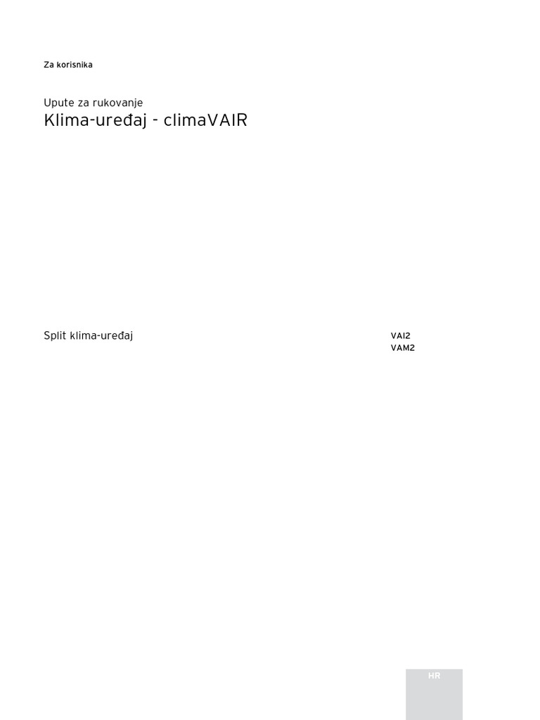 Upute Za Rukovanje VAI2 VAM2 | PDF