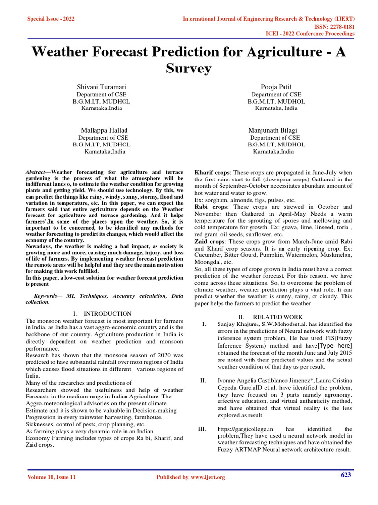 2nd Paper On Weather Prediction | PDF | Weather Forecasting | Machine ...