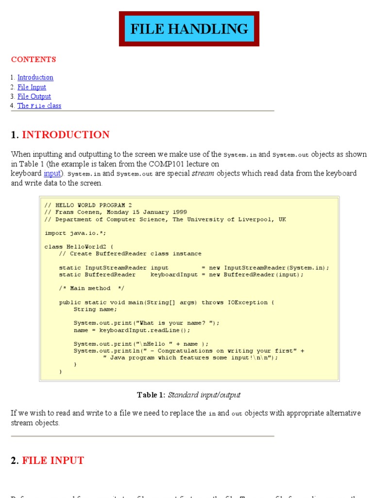 File Handling | PDF | Method (Computer Programming) | Java (Programming Language)