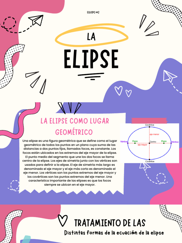 LA ELIPSE Presentación | PDF | Elipse | Sistema de coordenadas Cartesianas