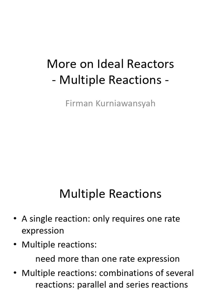 Multiple Reactions - CHP 7 PDF | PDF | Business | Science & Mathematics