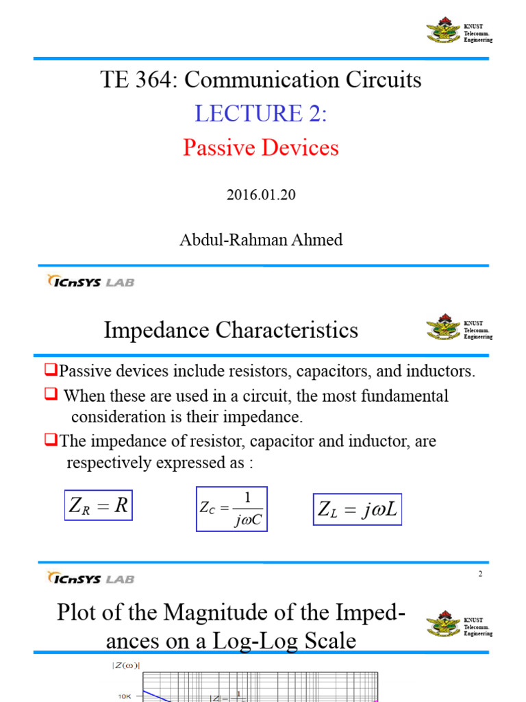 Lecture 2-Passive Devices | PDF | Electrical Impedance | Capacitor