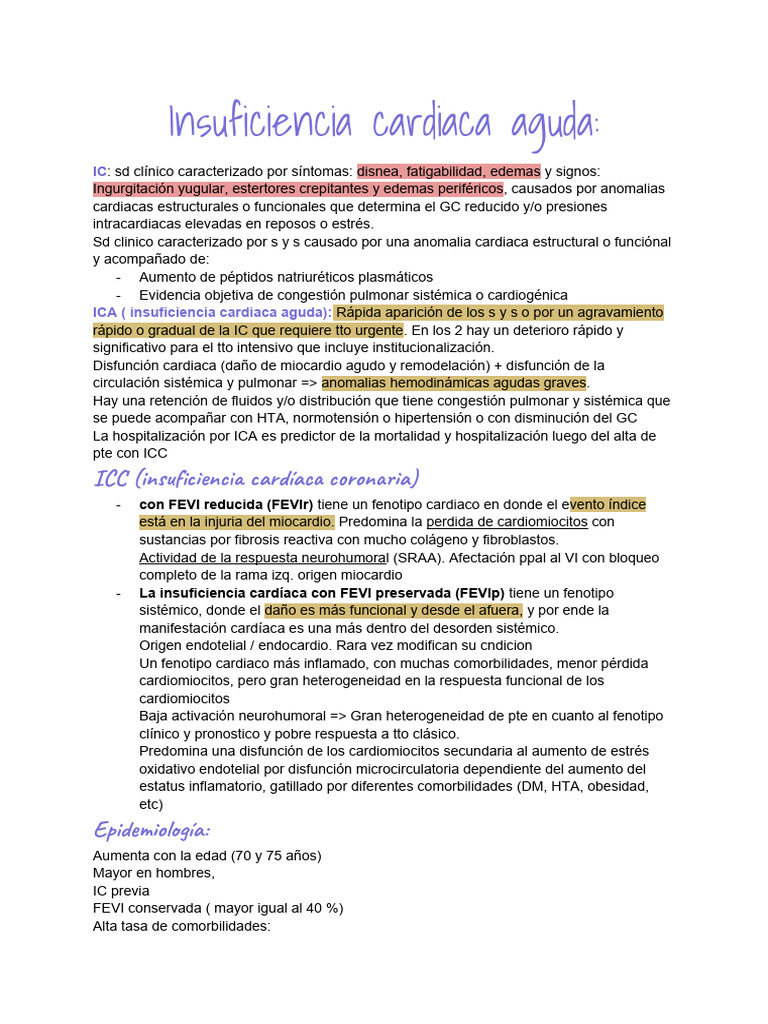 Insuficiencia Cardiaca Aguda | Descargar gratis PDF | Insuficiencia cardíaca | Hígado