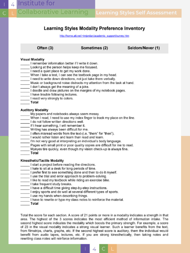 Learning styles Q | PDF