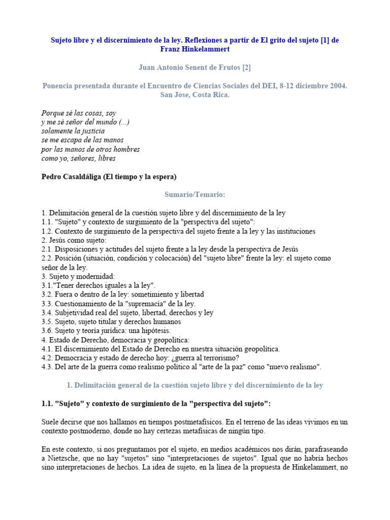 Sujeto libre y discernimiento legal | PDF | Verdad | Estado (política)