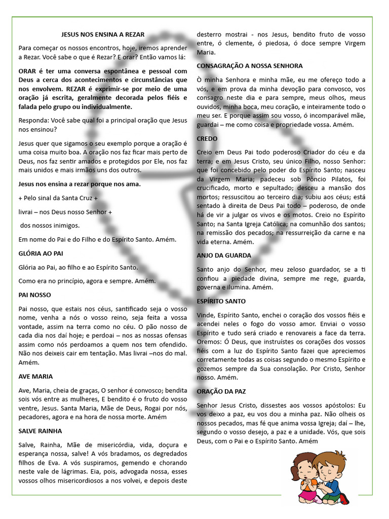 Orações Cristãs Ensinadas por Jesus | PDF | Oração | Jesus